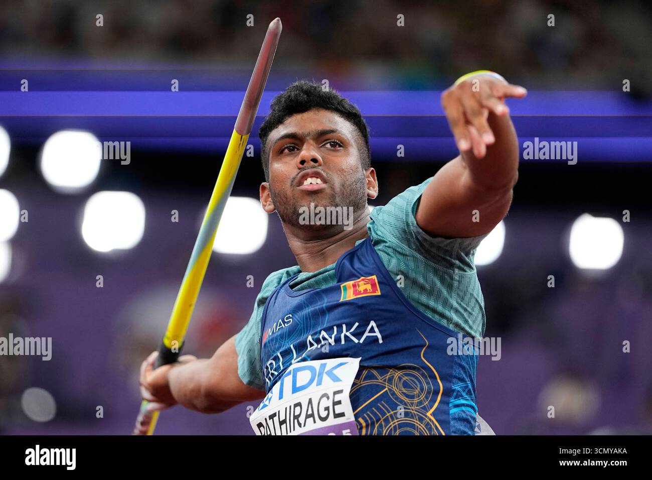 Sri Lanka's Rumesh Tharanga Pathirage competes in the men's javelin ...