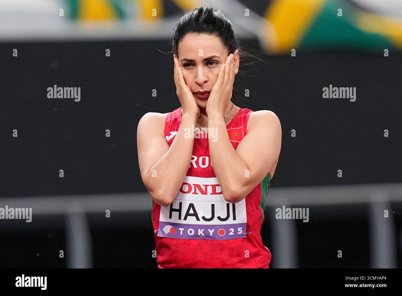 Morocco's Soukaina Hajji reacts after competing in women's 800 meters ...