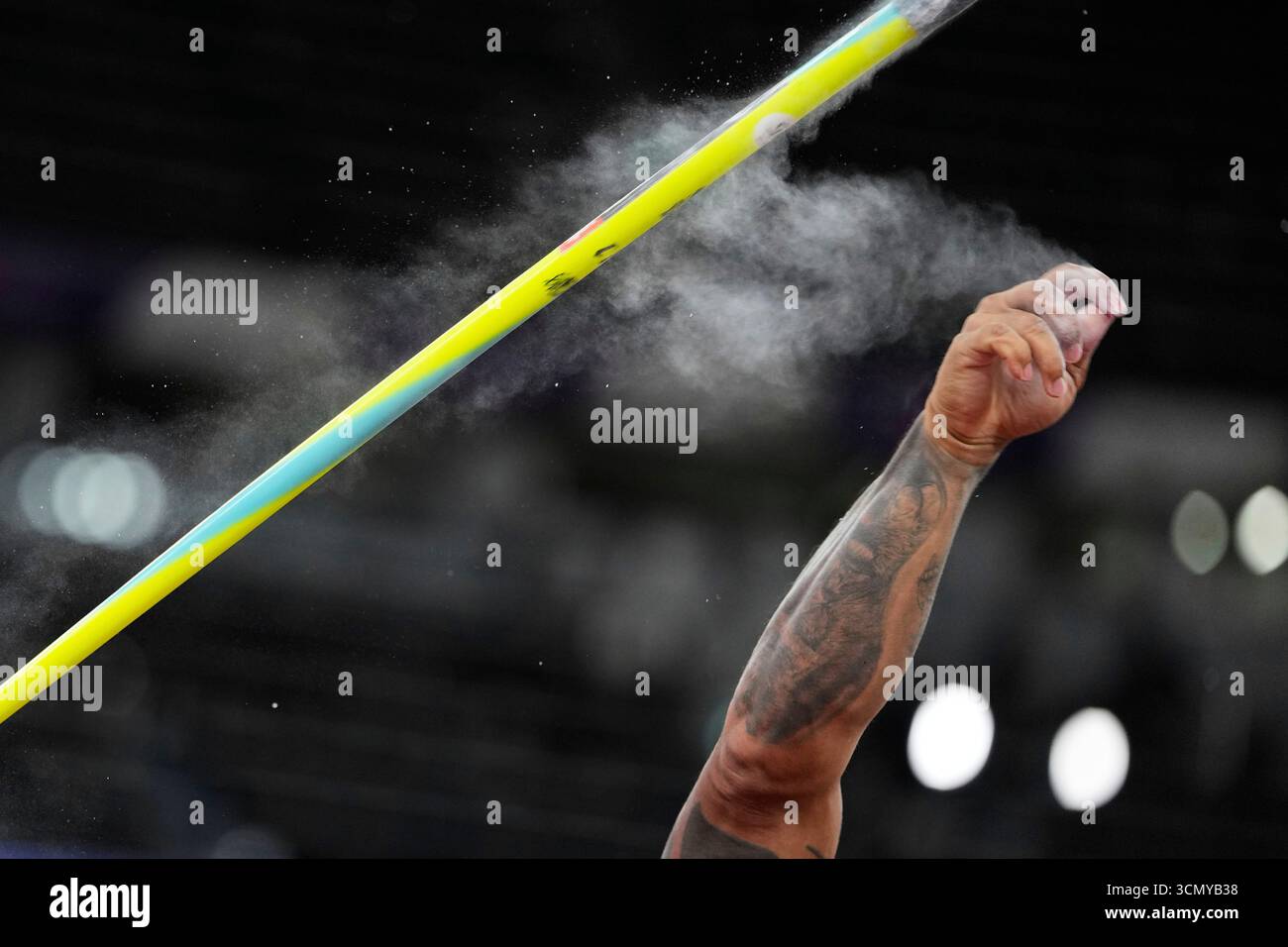 United States' Curtis Thompson competes in the men's javelin throw ...