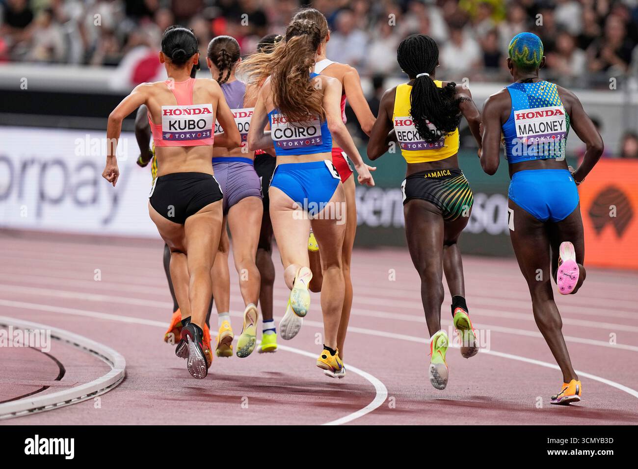 From left, Japan's Rin Kubo, Italy's Eloisa Coiro, Jamaica's Kelly-Ann ...