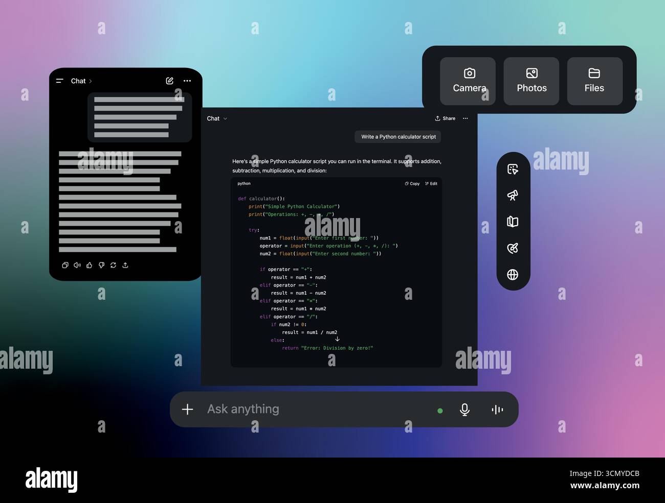 AI Chat Interface Smartphone and Web Browser with Artificial ...
