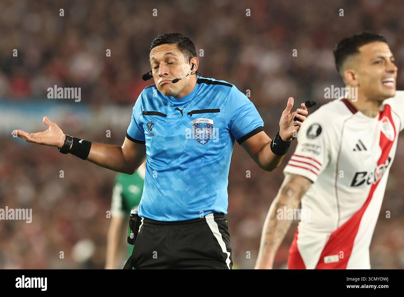 Venezuelan referee Jesus Valenzuela gestures during the CONMEBOL Copa ...