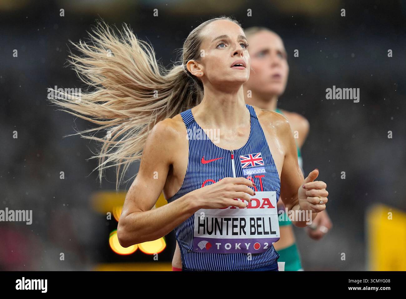 Britain's Georgia Hunter Bell finishes a women's 800 meters heat at the ...