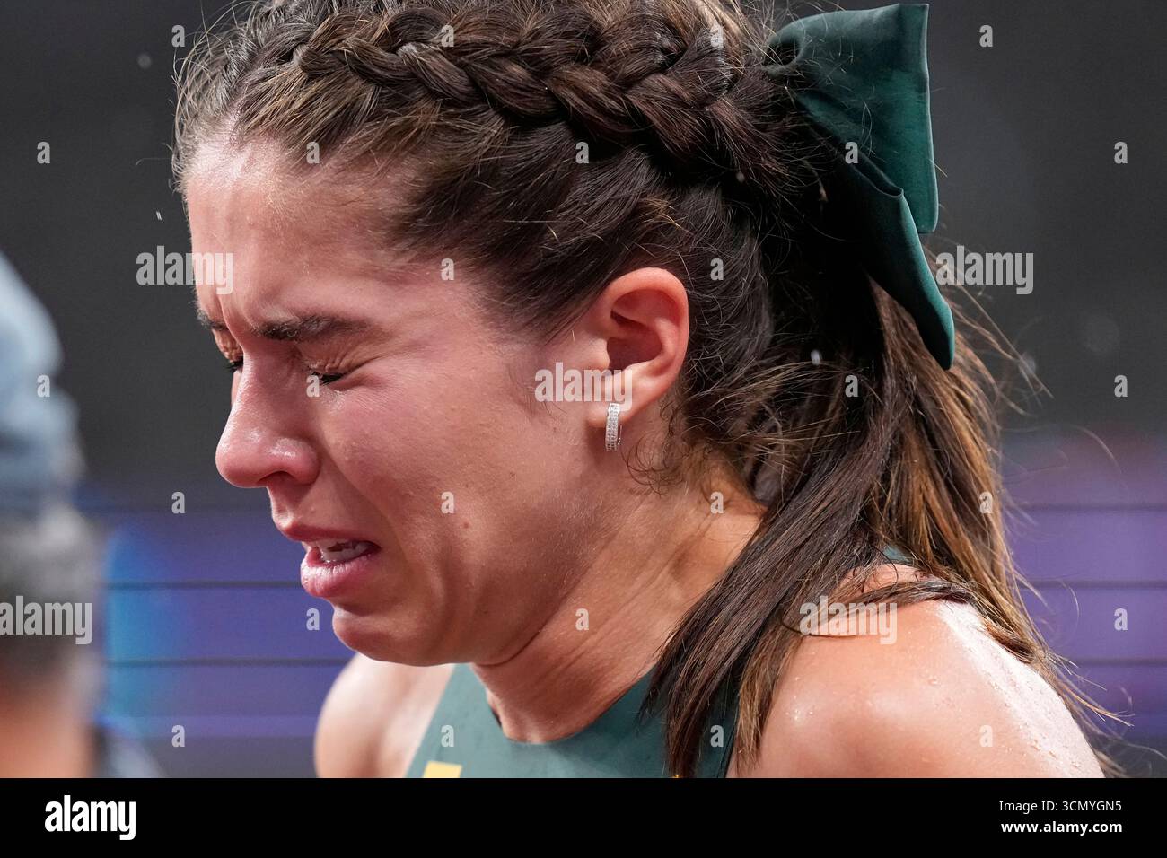 South Africa's Charne Du Plessis reacts during women's 800 meters heat ...