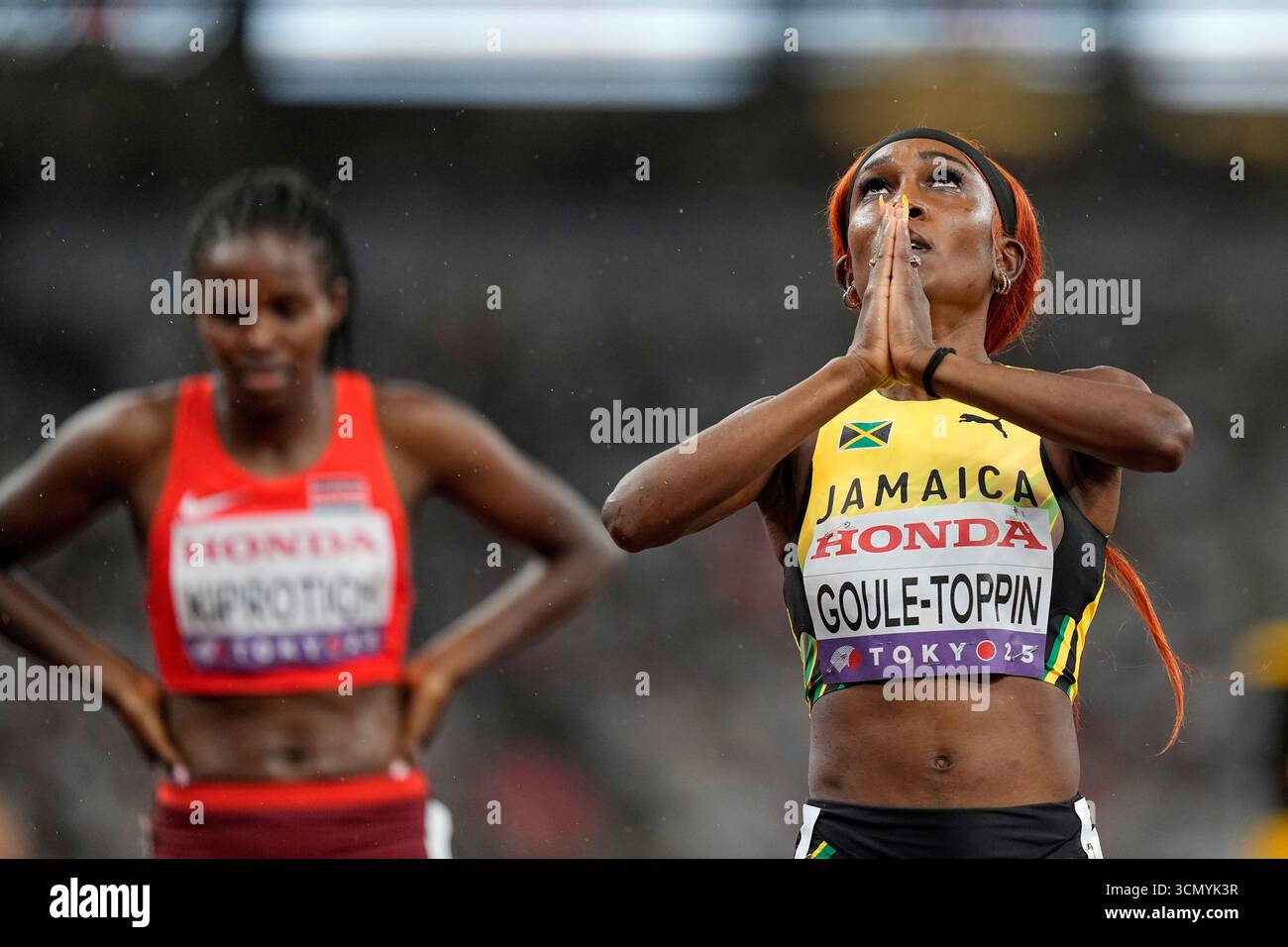 Jamaica's Natoya Goule-Toppin reacts after winning a women's 800 meters ...