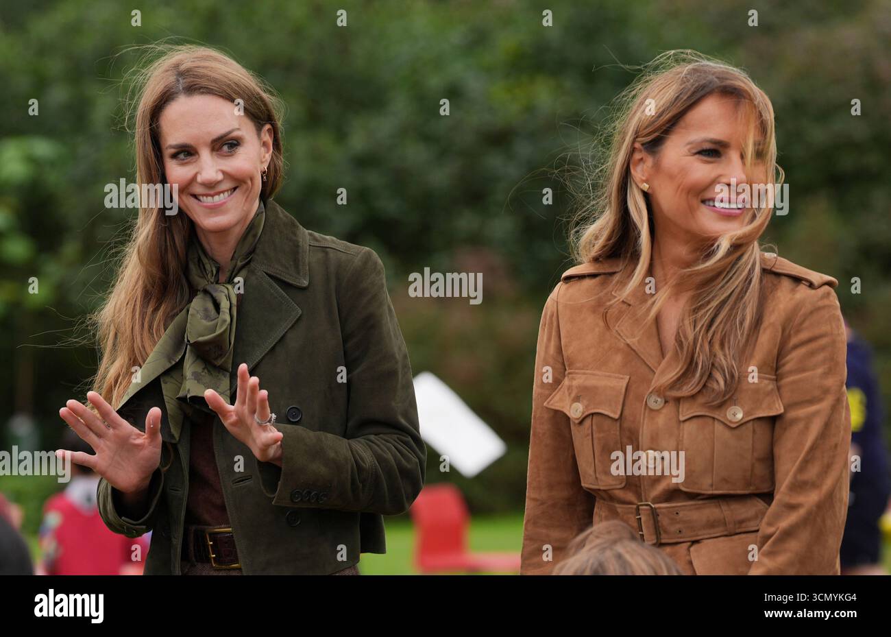Britain's Kate, Princess of Wales, left, and first lady Melania Trump ...