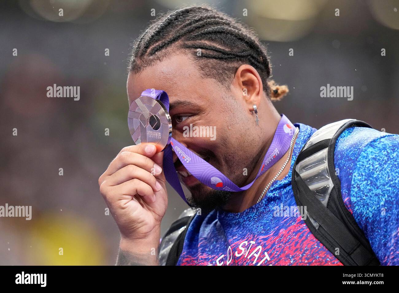 United States' Curtis Thompson celebrates after winning bronze medal in ...