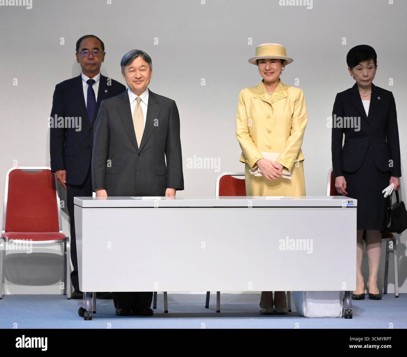Japan's Emperor Naruhito and Empress Masako attend a ceremony for the ...
