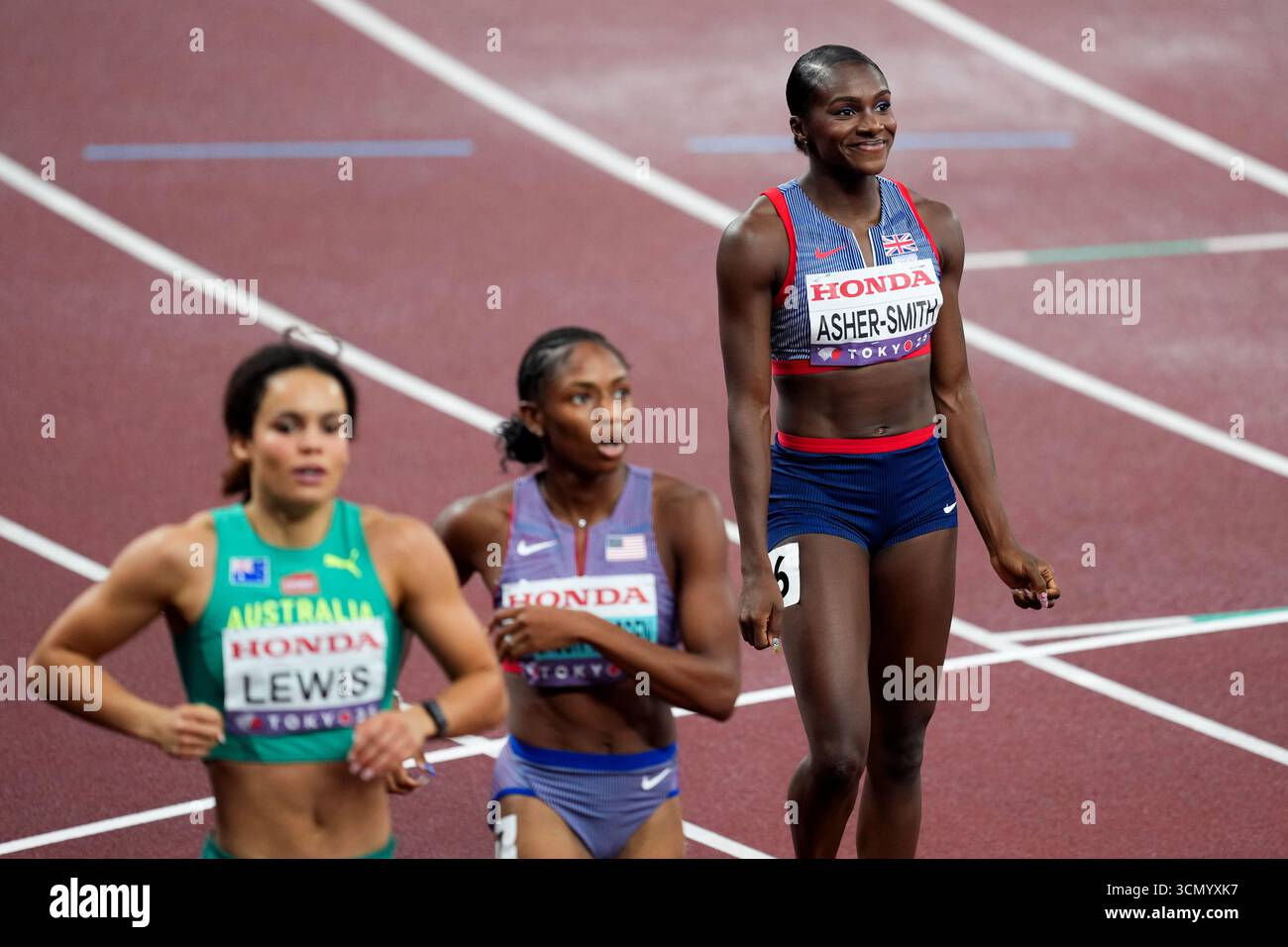Dina Asher-Smith of Great Britain following the Women's 200m Semi-Final ...