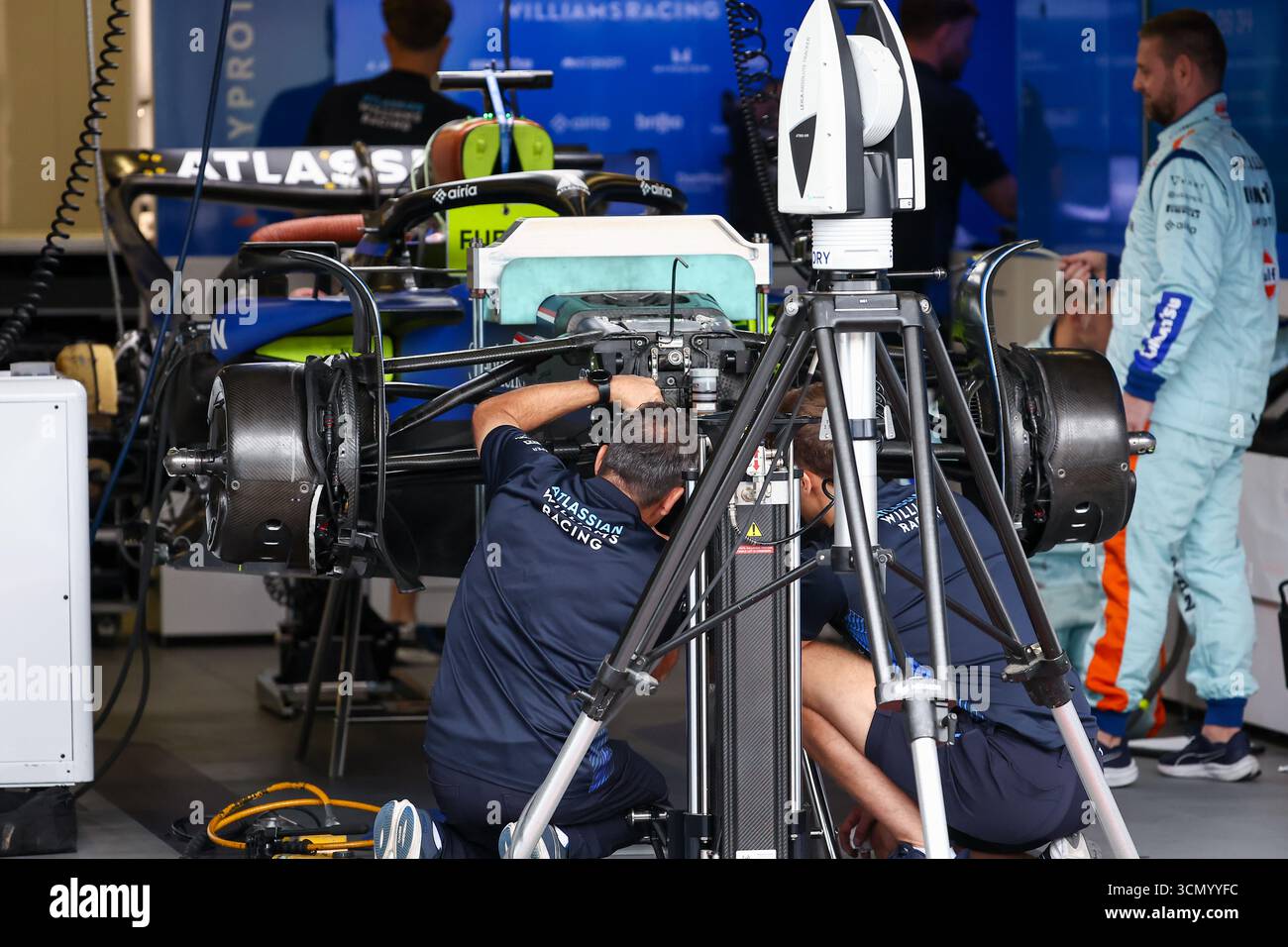 BAKU, AZERBAIJAN - SEPTEMBER 18: A general view of the Williams’ garage during previews ahead of ...