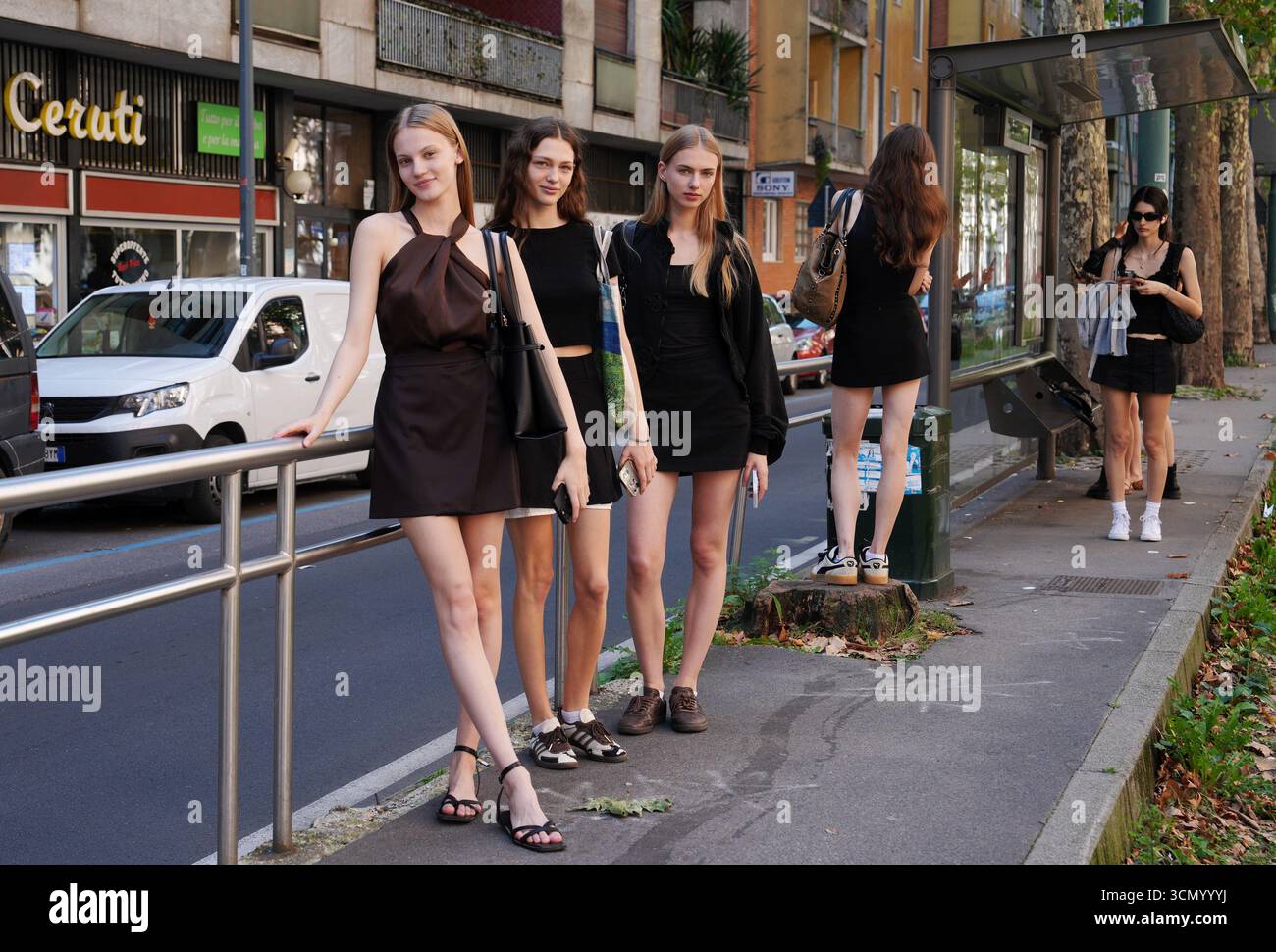 Milan, models attending castings for the upcoming Milan Fashion Week ...