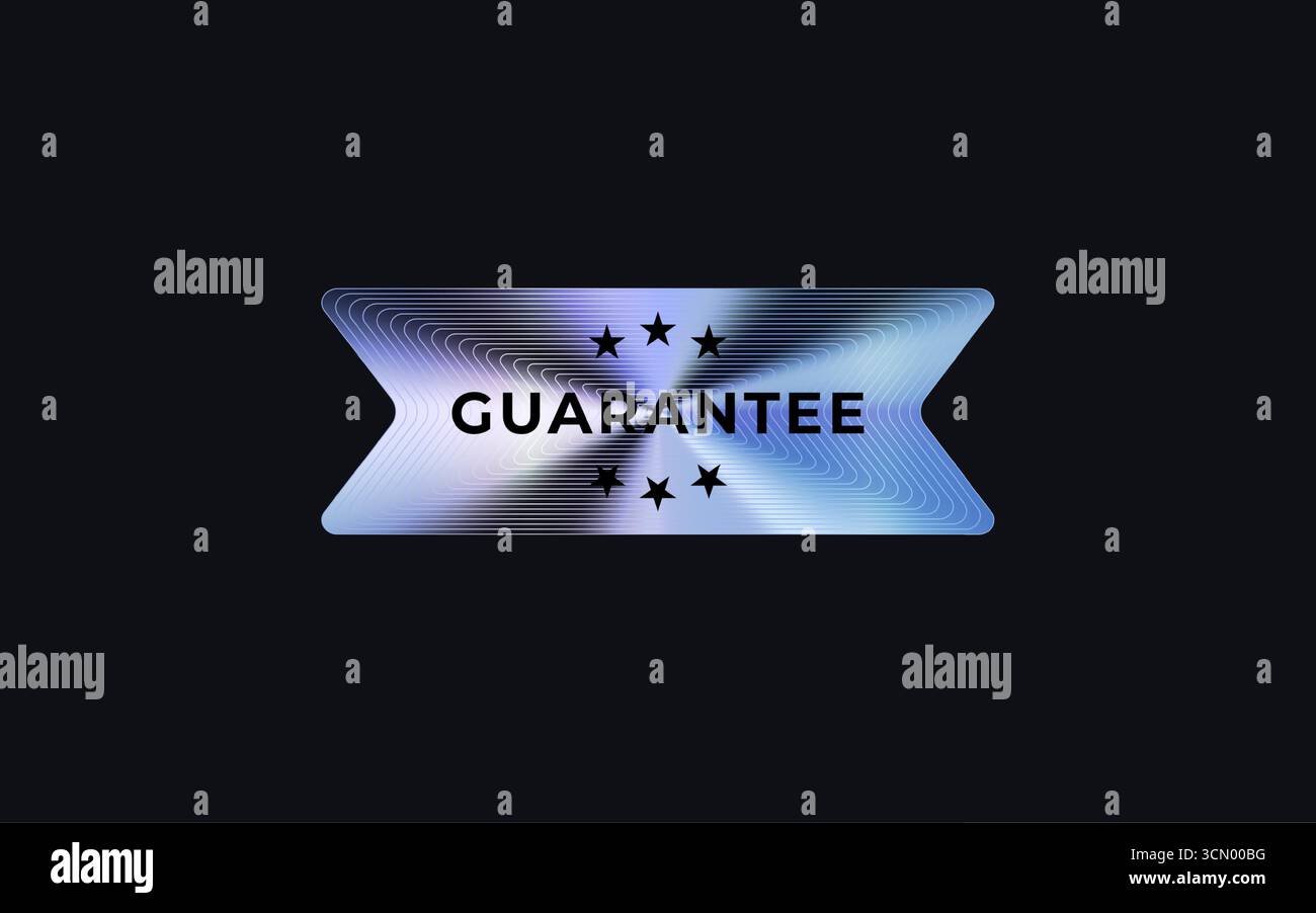 Guarantee Badge Sticker Limited Edition Label In Holograph Gradient ...
