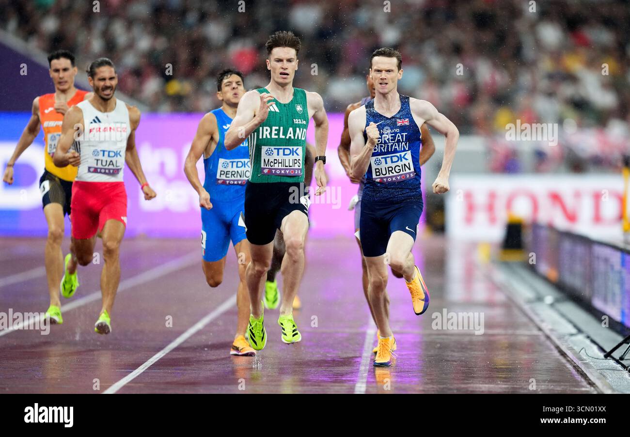 Cian McPhillips of Ireland and Max Burgin of Great Britain during the ...