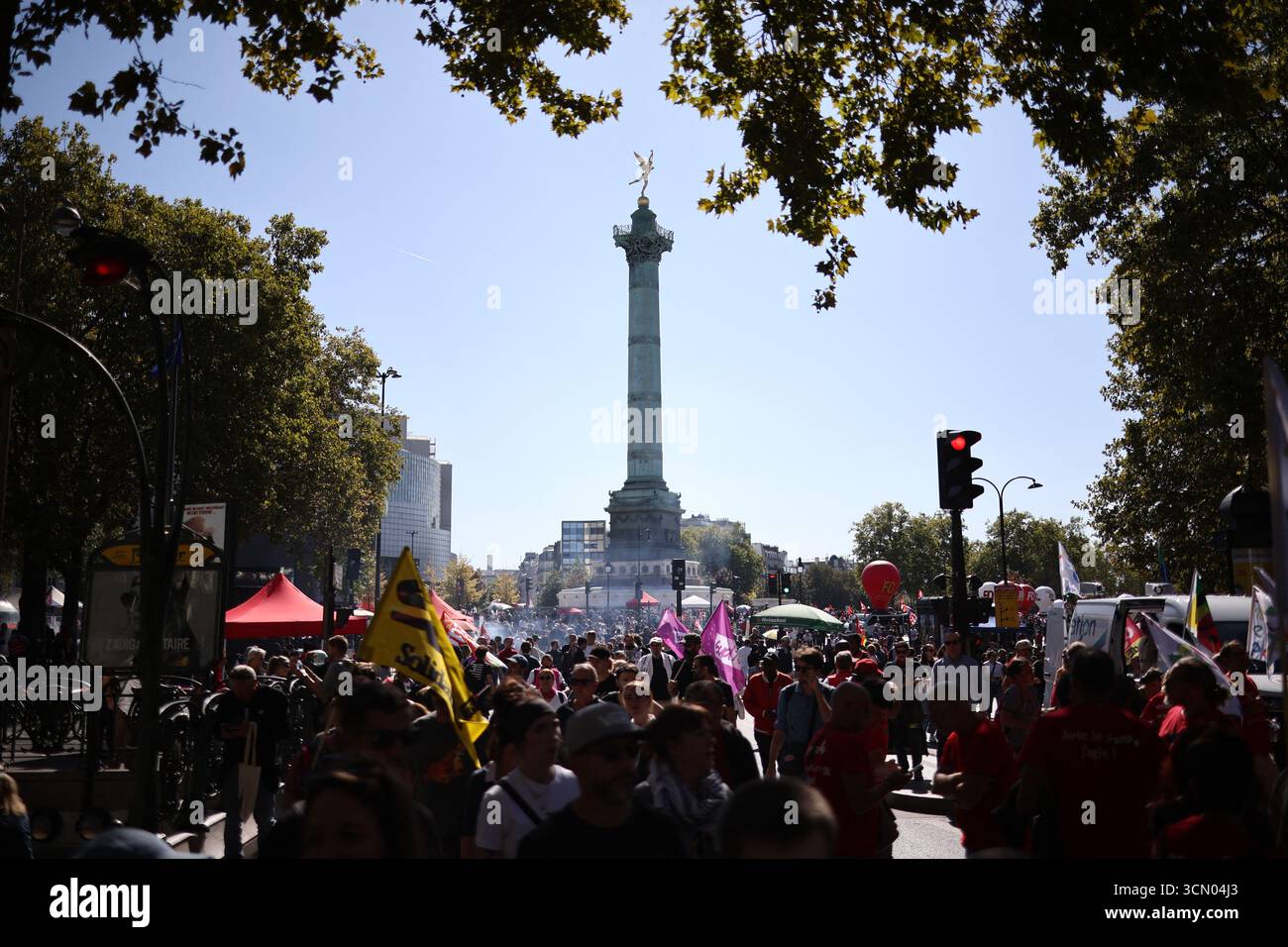 Protestors during a day of nationwide strikes and protests called by ...