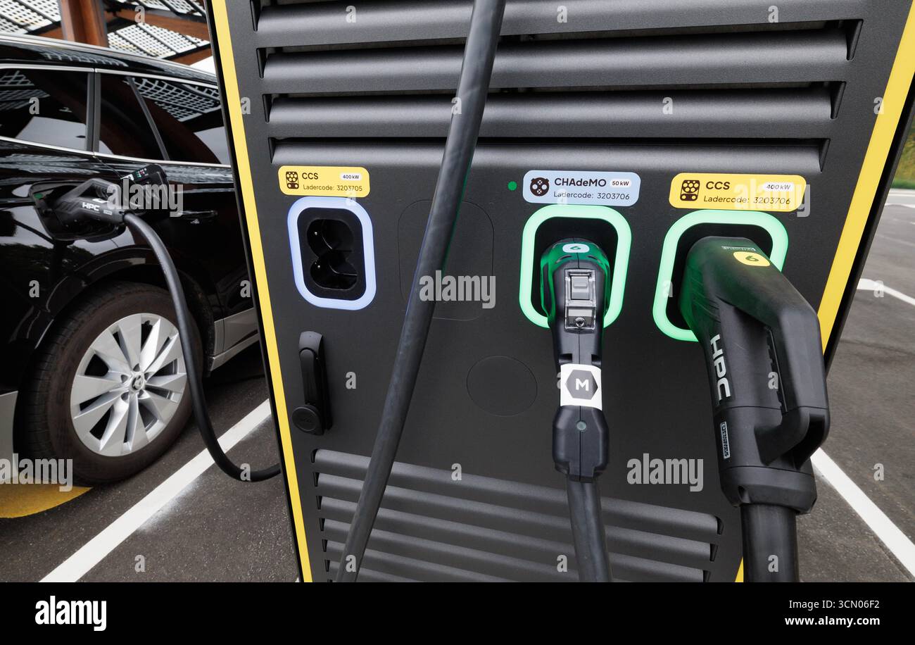 Illustration picture taken at a Fastned fast charging station for cars ...