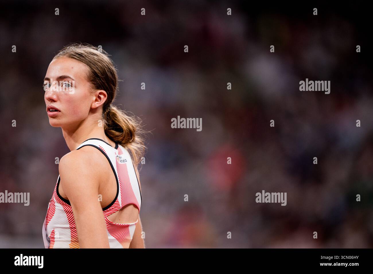 Belgian Merel Maes pictured in action during the high jump women ...