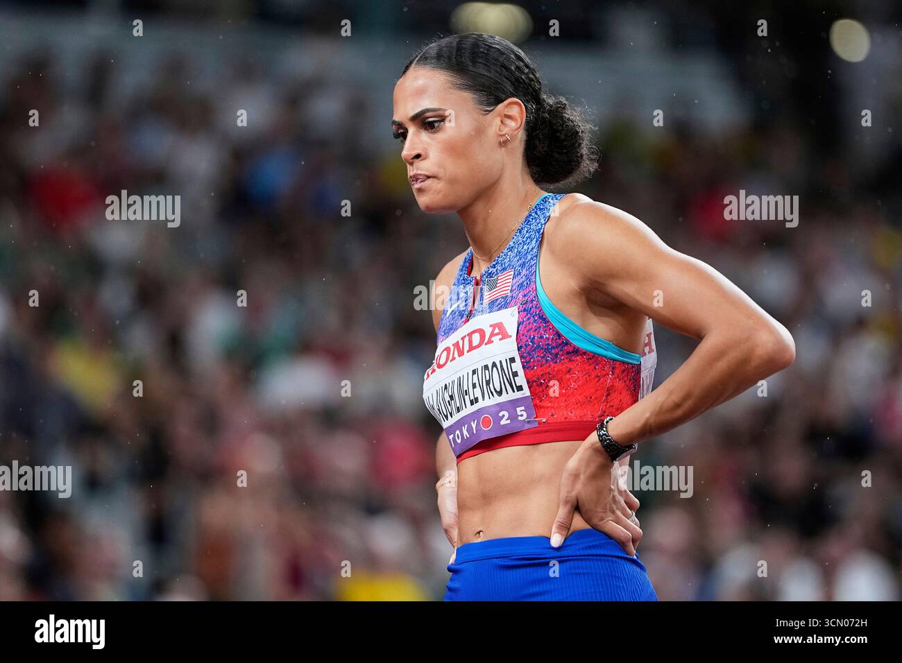 United States' Sydney McLaughlin-Levrone prepares for the women's 400 ...