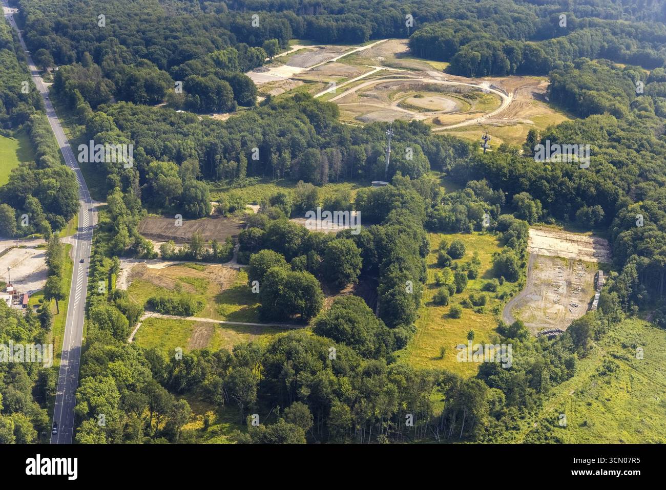 Aerial photo, construction site, landscaping tower in the Werl city ...
