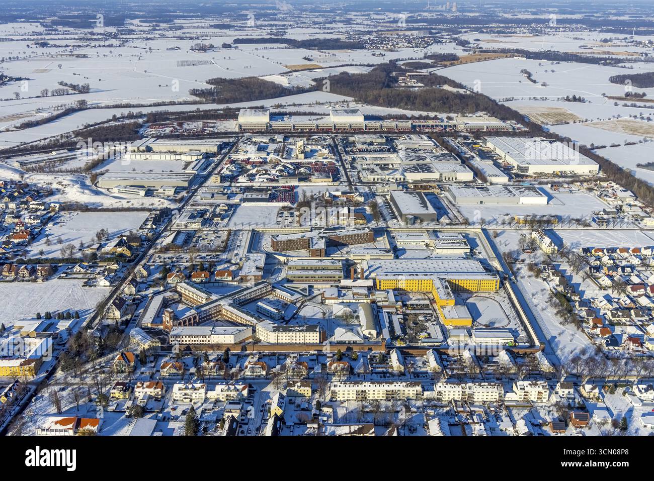 Aerial photo, Werl prison, Werl correctional facility, Werl ...