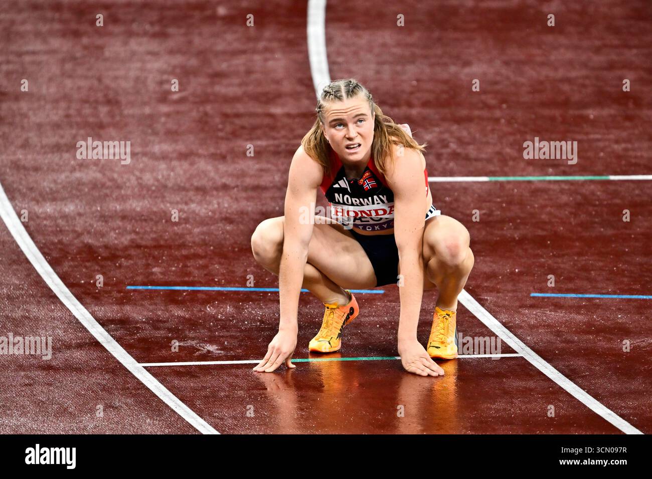 TOKYO, JAPAN 20250918Norges Henriette Jæger i finalen 400 meter under friidrotts-VM på Japan ...