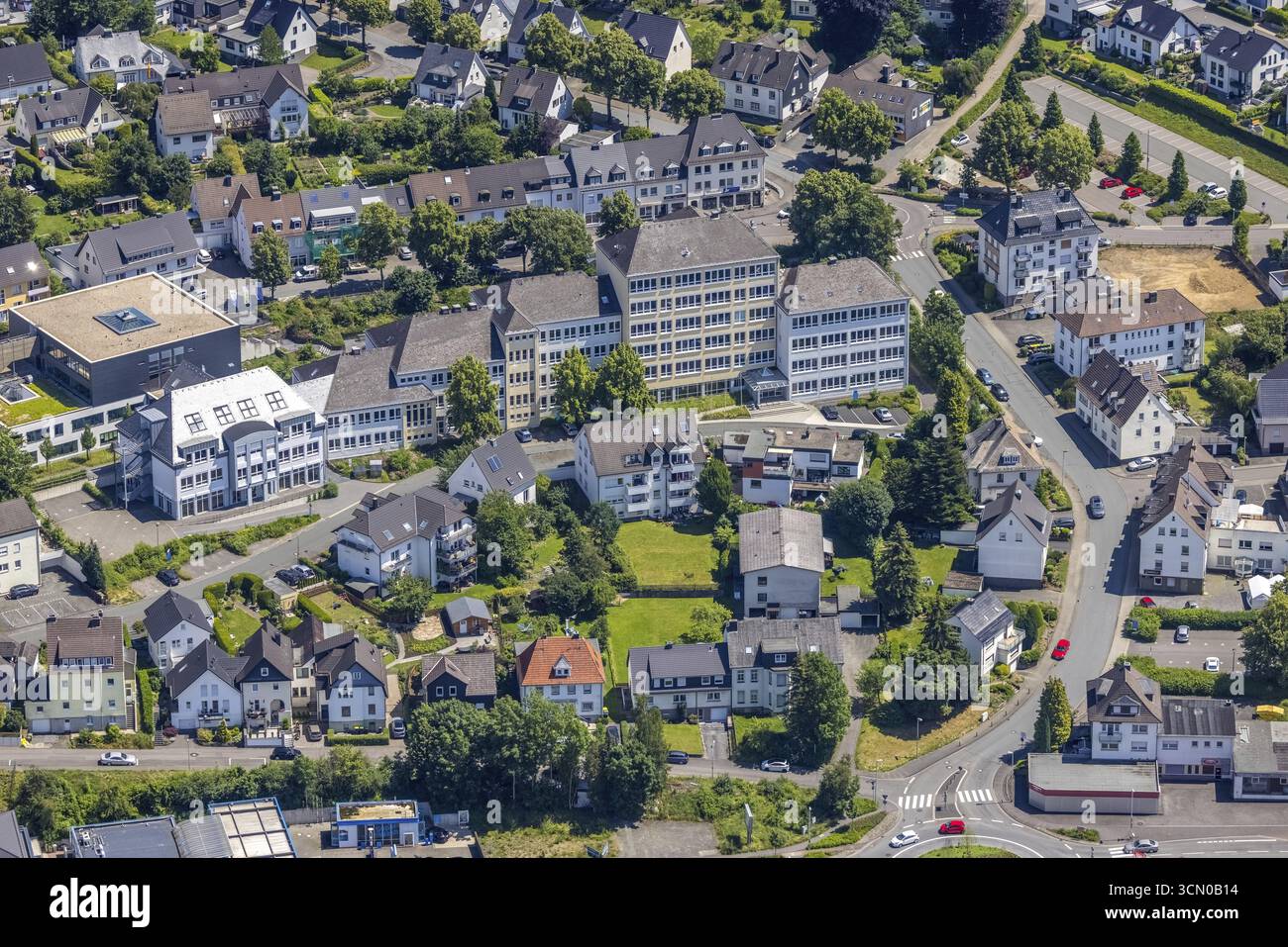 Aerial photo, VHS and Berufskolleg Kurfuerst-Heinrich-Strasse, Olpe ...