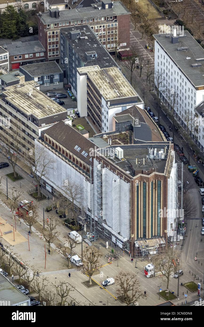 Aerial photograph, Bert-Brecht-Haus, city centre, Oberhausen, Ruhr area ...