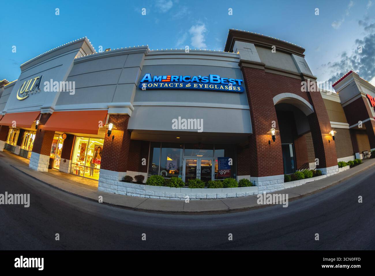 New Hartford, NY - Aug 9, 2025: Fisheye view of America's Best Contacts ...