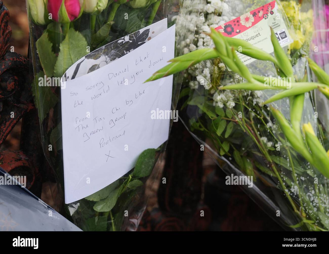 Flowers and messages left at the scene in Donabate after Irish police ...