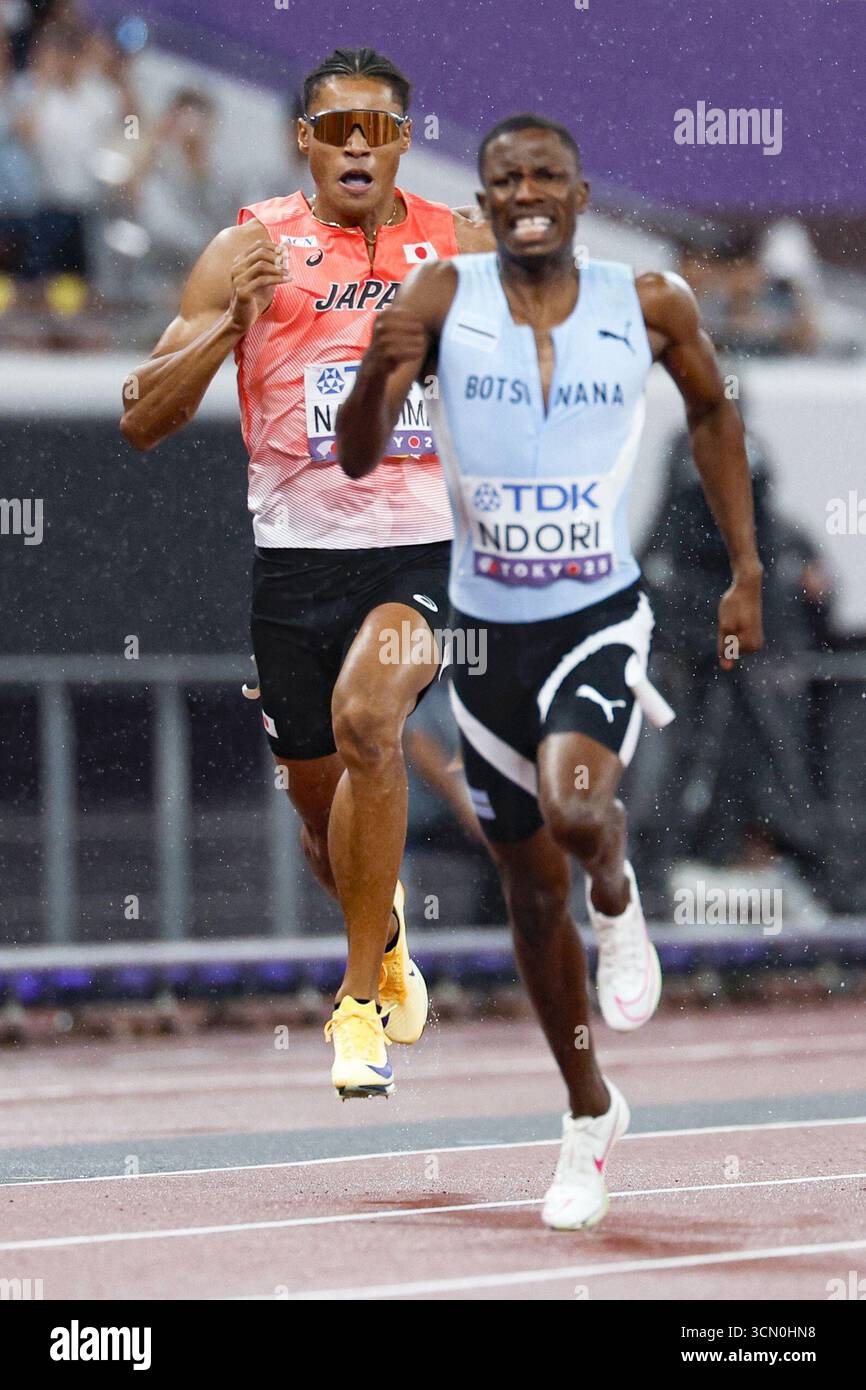 Yuki Joseph Nakajima (L) of Japan and Bayapo Ndori of Botswana compete ...