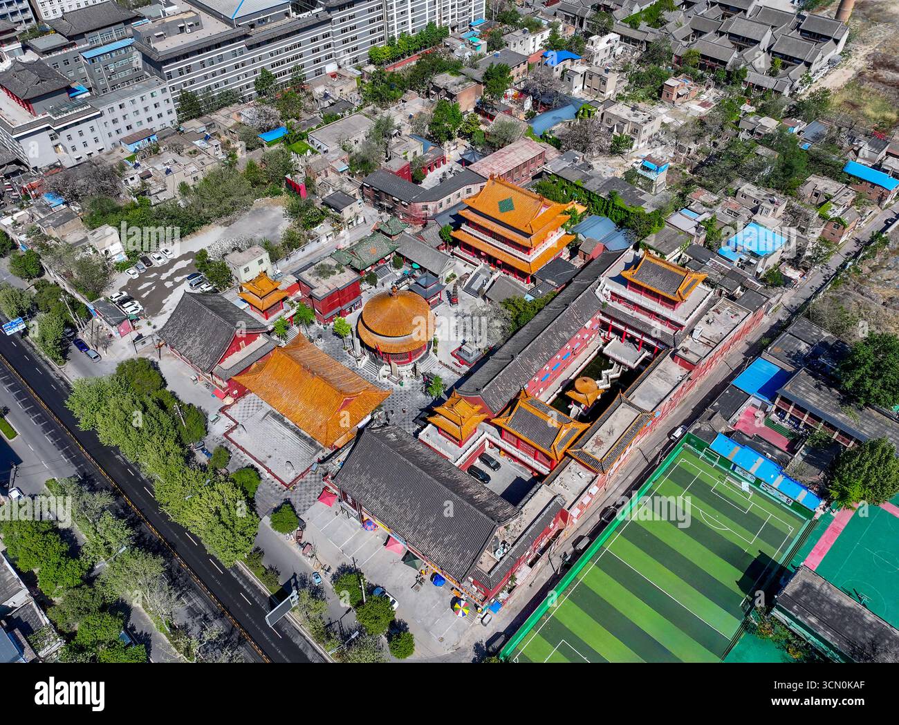 Aerial Photography of Ancient Guanyin Temple in Kaifeng City, Henan ...