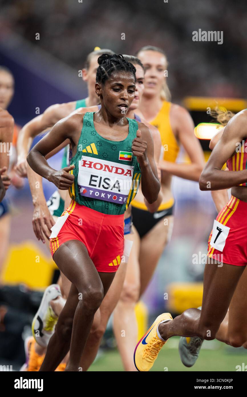 Medina Eisa of Etheopia competing in the Women's 5000m Qualifying ...