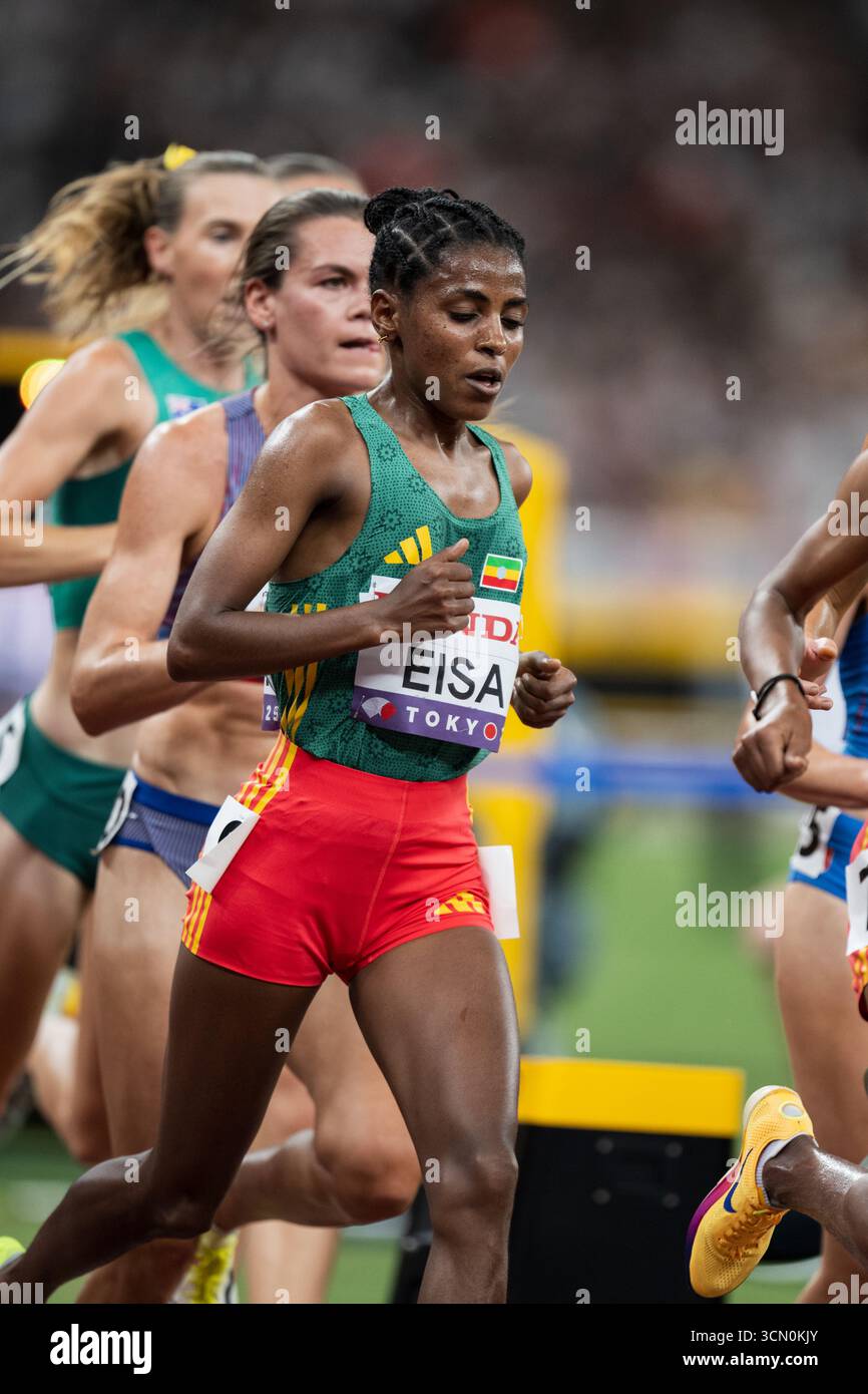 Medina Eisa of Etheopia competing in the Women's 5000m Qualifying ...