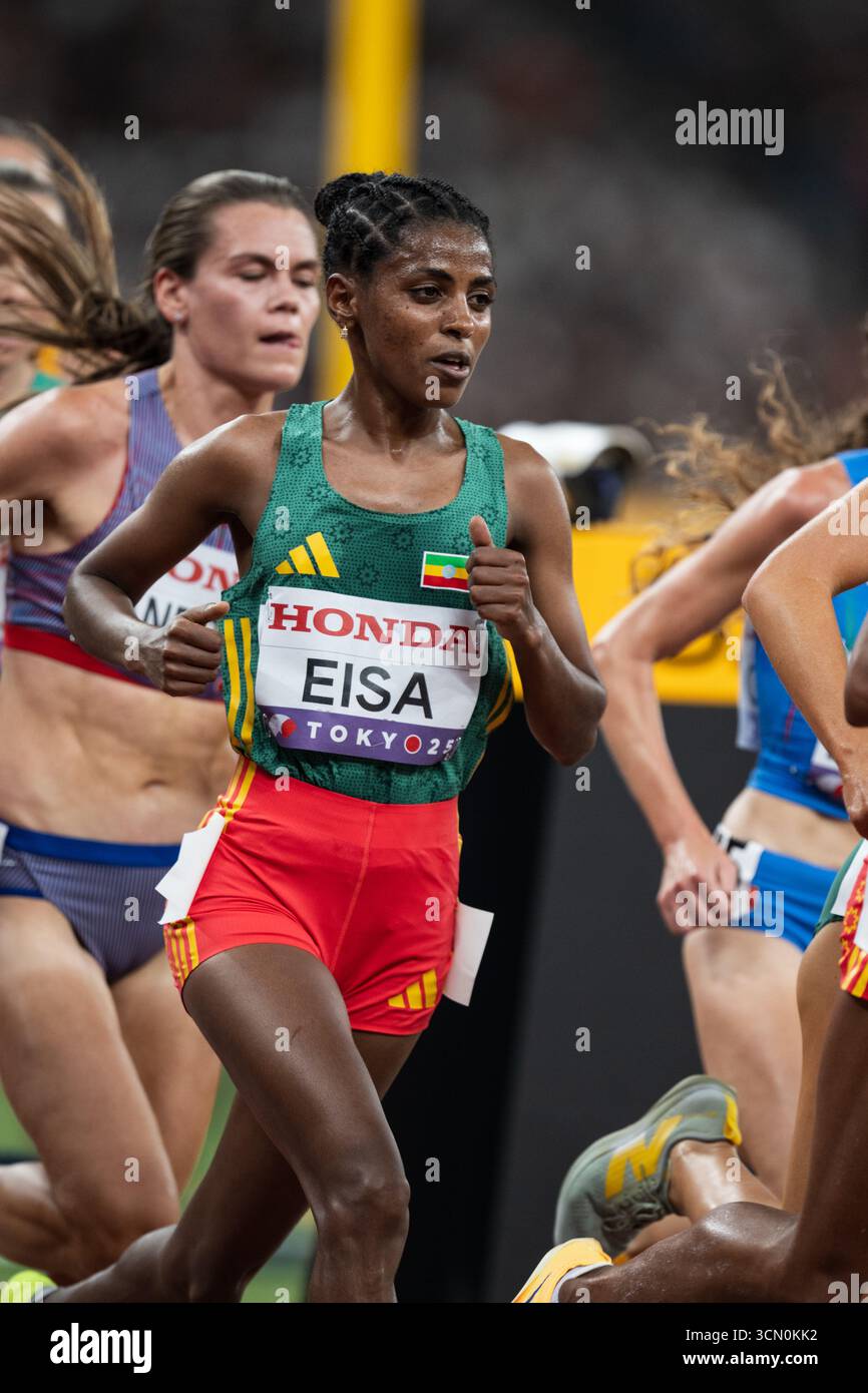 Medina Eisa of Etheopia competing in the Women's 5000m Qualifying ...