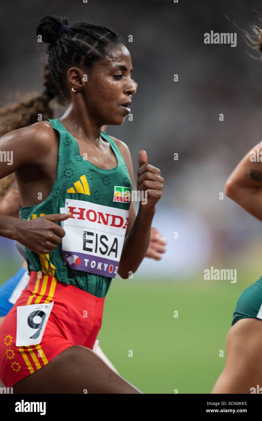 Medina Eisa of Etheopia competing in the Women's 5000m Qualifying ...