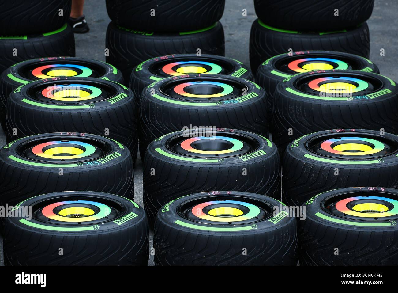 Pirelli intermedium tyres, pneus, tyre, pneu, during the 2025 Formula 1 ...