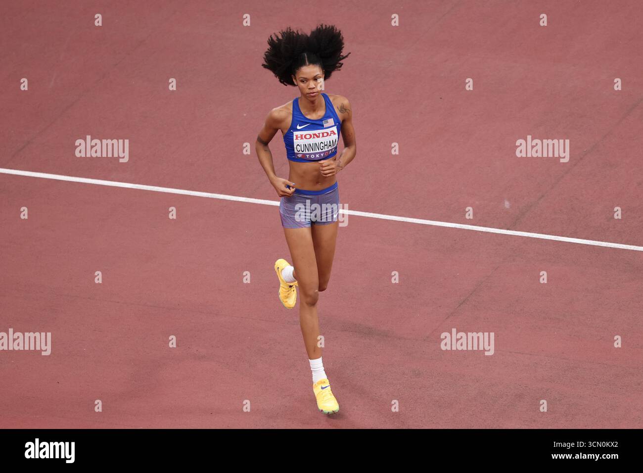 Vashti Cunningham (USA) during high jump qualifying during the World ...