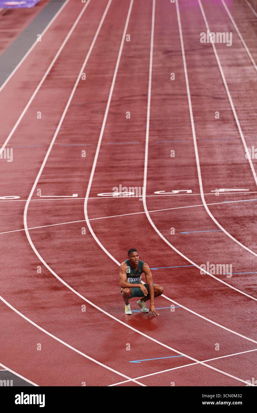 Zakithi Nene (RSA) after coming 5th in the 400m final during the World ...