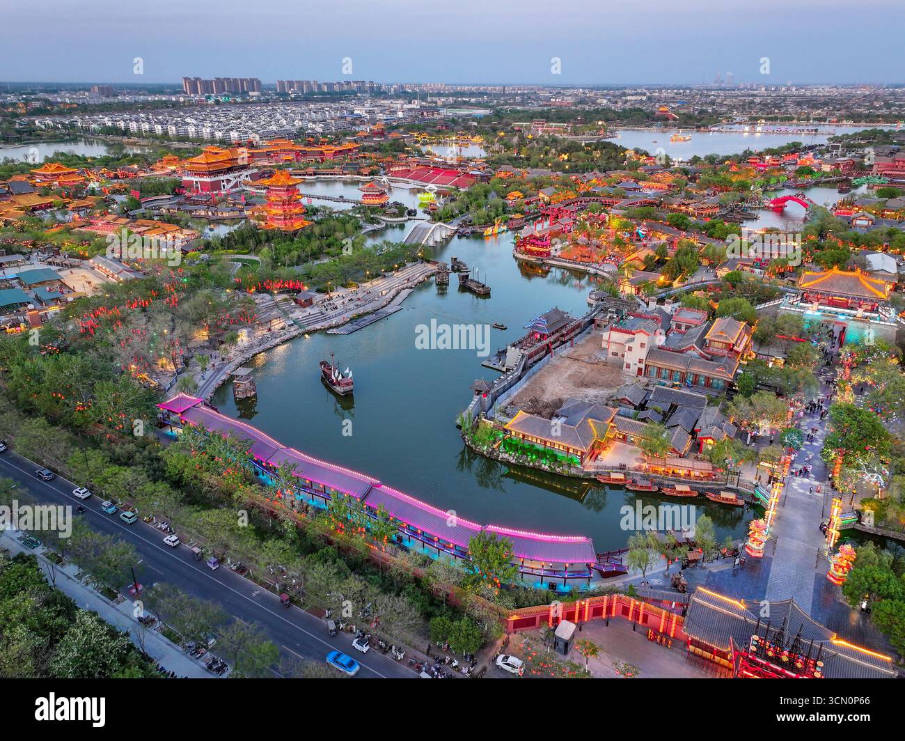 Aerial photography of Shanghe Garden during Qingming Festival in ...