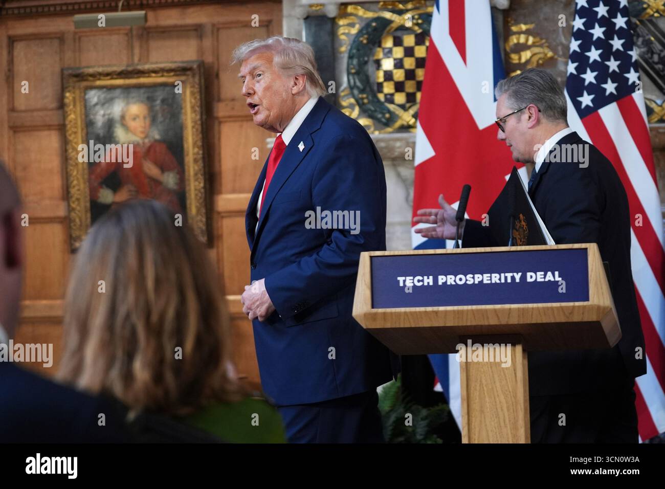 President Donald Trumpand Britain's Prime Minister Keir Starmer leave ...