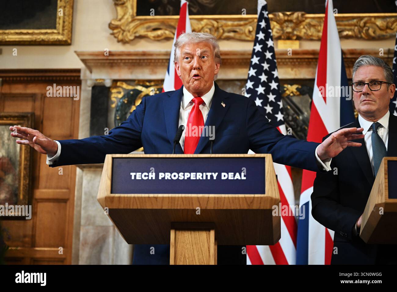 Prime Minister Sir Keir Starmer and US President Donald Trump during a ...