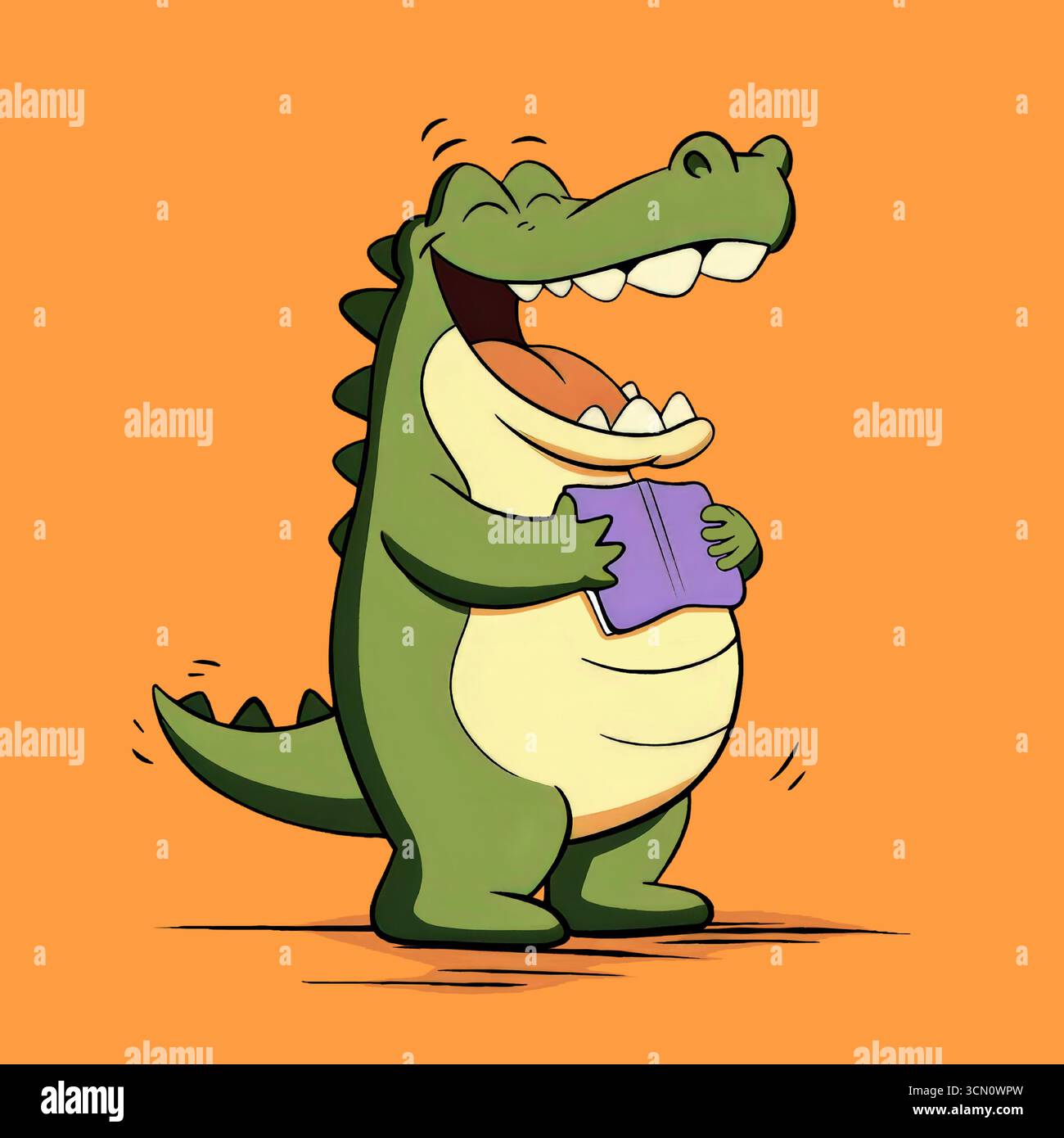 Happy orange cartoon book Stock Vector Images - Alamy