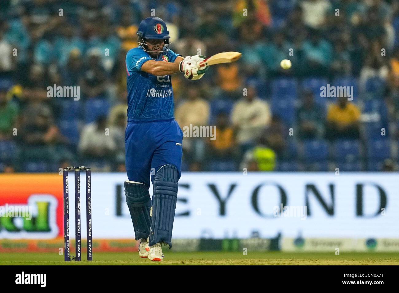 Afghanistan's Darwish Rasooli plays a shot during the Asia Cup cricket ...