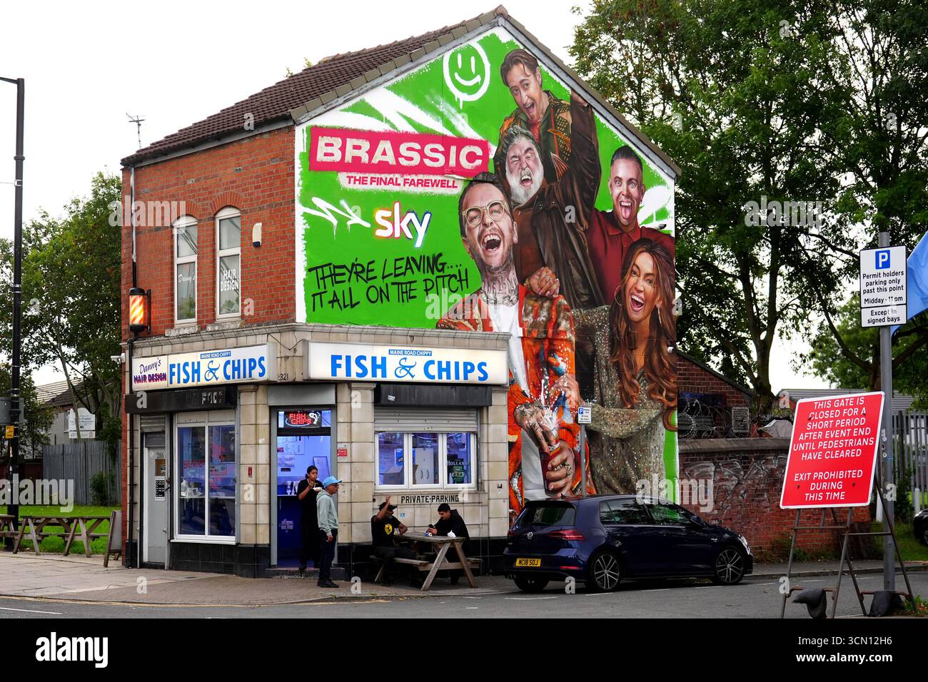 A general view of a fish and chip restaurant with the advertisement for ...