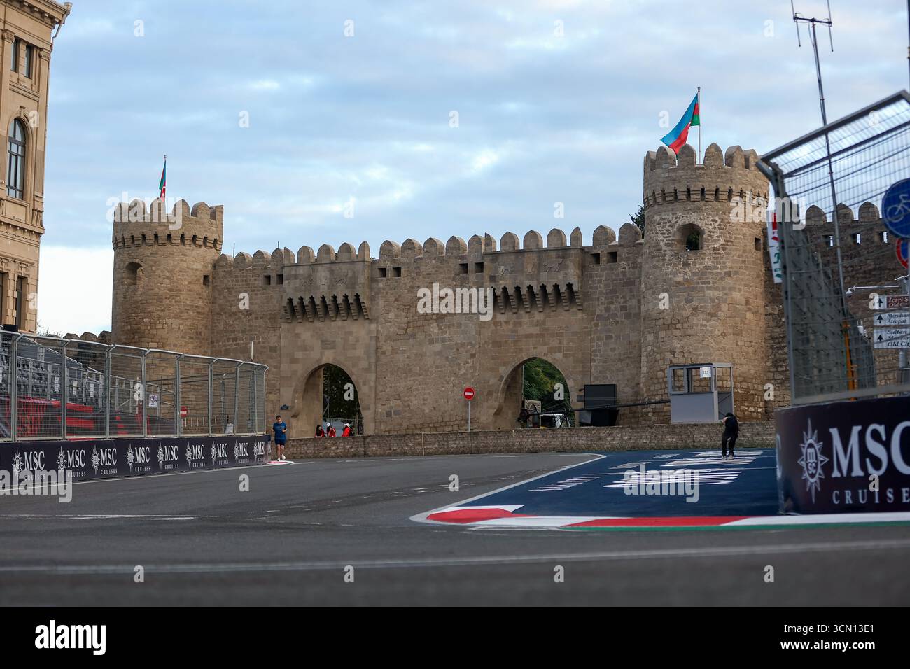 BAKU, AZERBAIJAN - SEPTEMBER 18: A general view of the track during previews ahead of the F1 ...