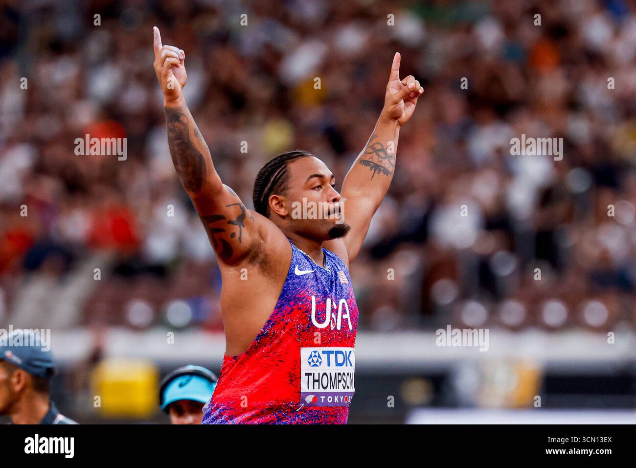 Curtis Thompson of United States of America celebrates after competing ...