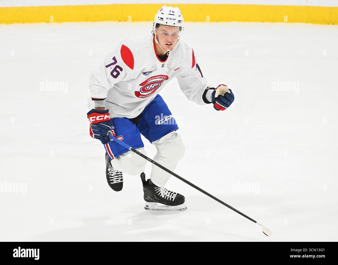 Montreal Canadiens' Zachary Bolduc skates during a scrimmage game at ...