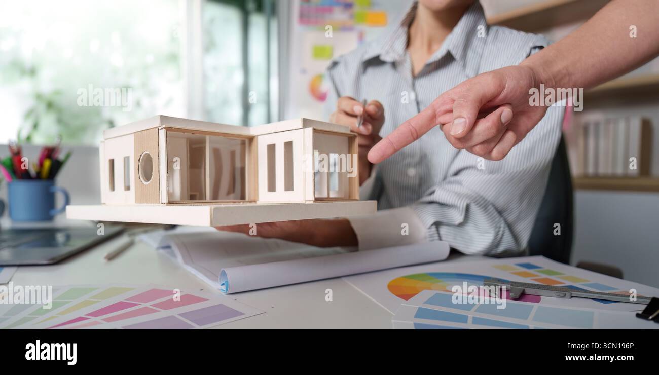 Interior Design Consultation: Discussing Architectural Model and Color ...