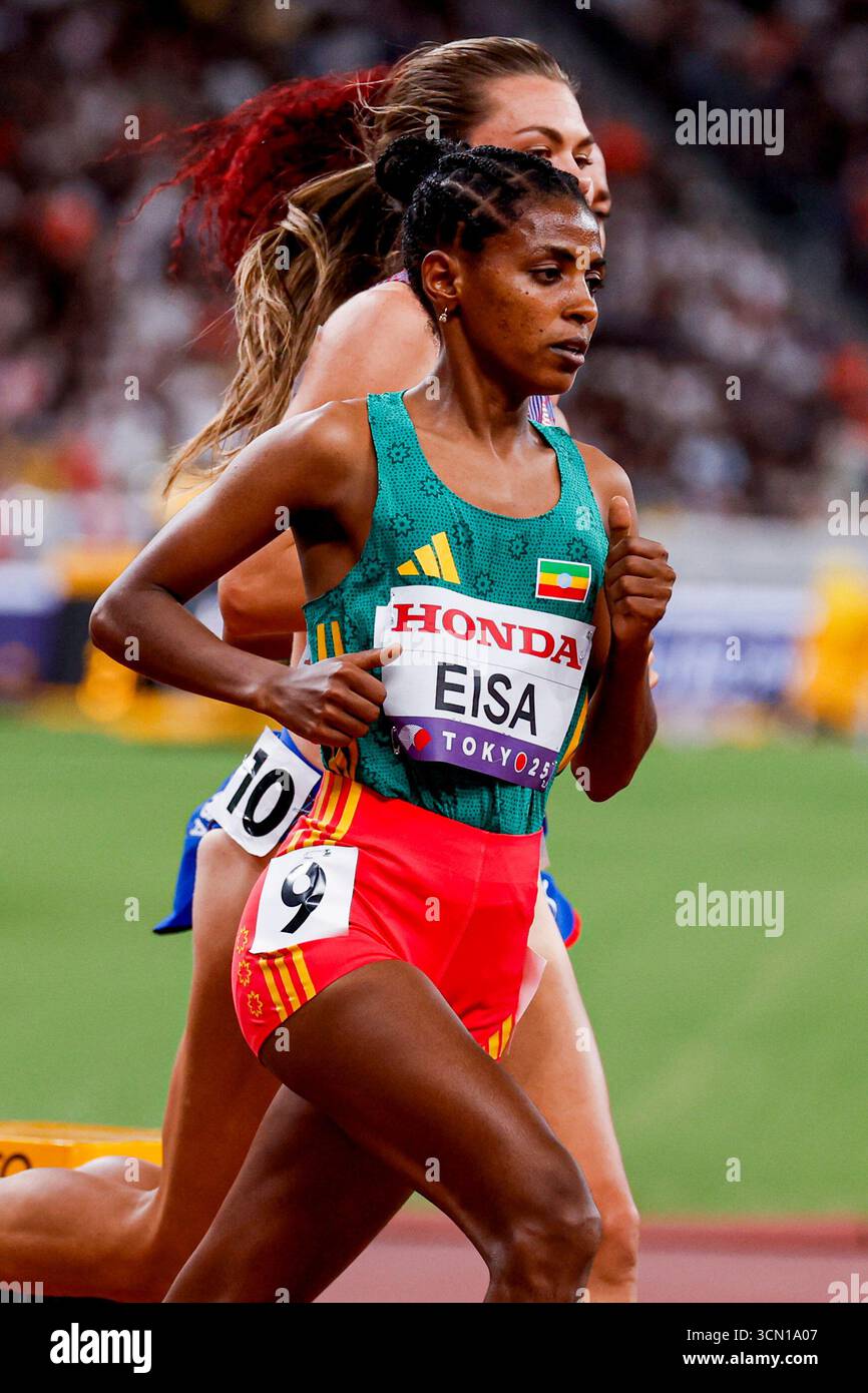 Medina Eisa of Ethiopia competing in the Women's 5000 Metres during ...