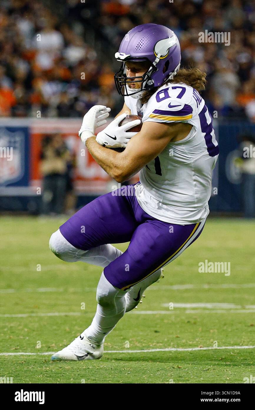 Minnesota Vikings tight end T.J. Hockenson (87) runs with the ball ...