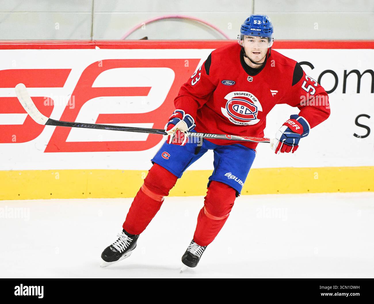 Montreal Canadiens' Noah Dobson skates during scrimmage at training ...